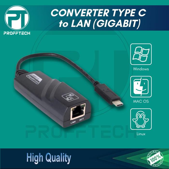 Jual Converter Type C To LAN Ethernet Gigabit Adapter Up To 1 Gbps ...