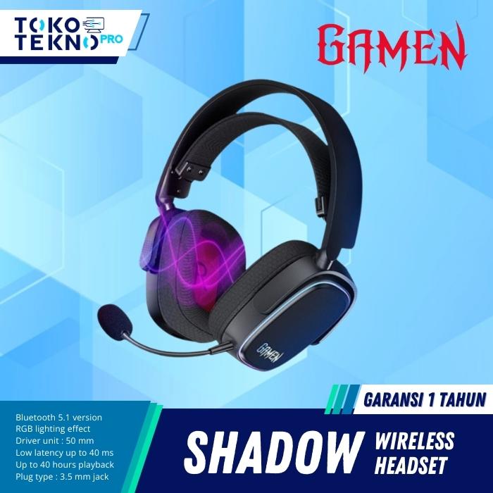 Promo Gamen Shadow Wireless Gaming Headset Bluetooth 5.1 Low Latency ...