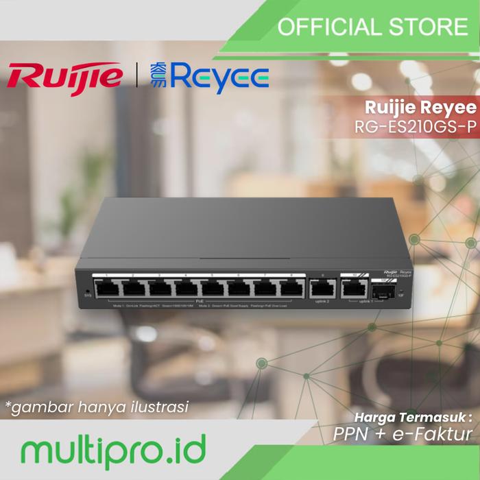 Promo Ruijie 10-Port Gigabit Smart Cloud Managed PoE Switch RG-ES210GS ...