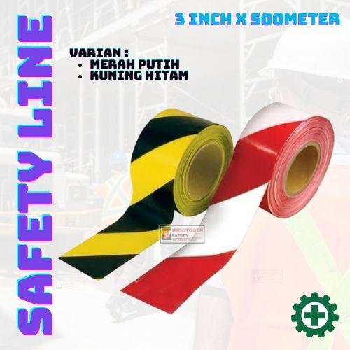 Jual SAFETY LINE POLICE LINE 3 inch 500 meter - MERAH PUTIH - Jakarta ...