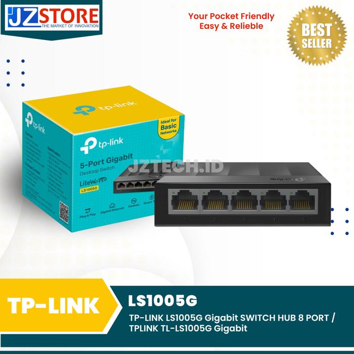 Jual TP-Link LS1005G TPLink 5-Port Gigabit 10/100/1000Mbps Desktop Switch - Kota Medan - JZTECH ...