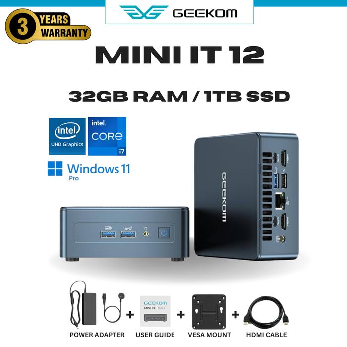 Promo Geekom Mini PC IT12 i7-1280P RAM 32GB + 1TB Windows 11 Pro ...