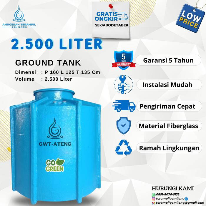 Jual Tangki Tanam 1500 liter, Ground Tank, Tangki Fiber Tandon AIR FRP ...