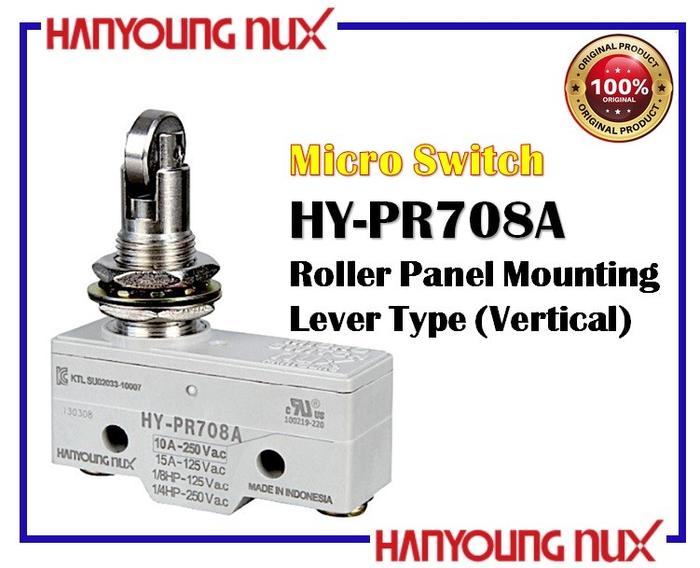 Jual Micro Switch Hanyoung HY-PR708A Roller Panel Mounting Lever Vertical - Jakarta Barat ...