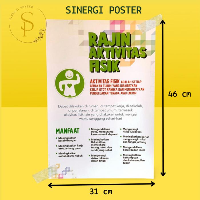 Jual Poster Rajin Aktifitas Fisik | Manfaat Olahraga | Poster Kesehatan ...