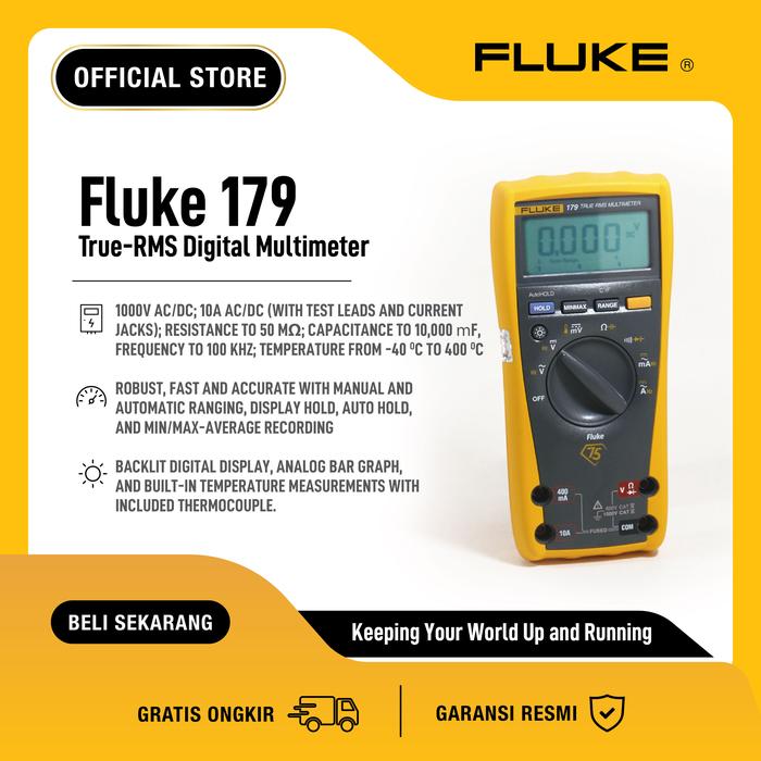 Promo FLUKE 179 True-RMS Digital Multimeter with Backlight ...