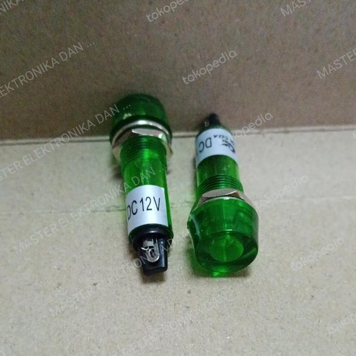 Jual 7286 pilot lamp lampu 12 volt indikator 12v plastik 10mm hijau ...