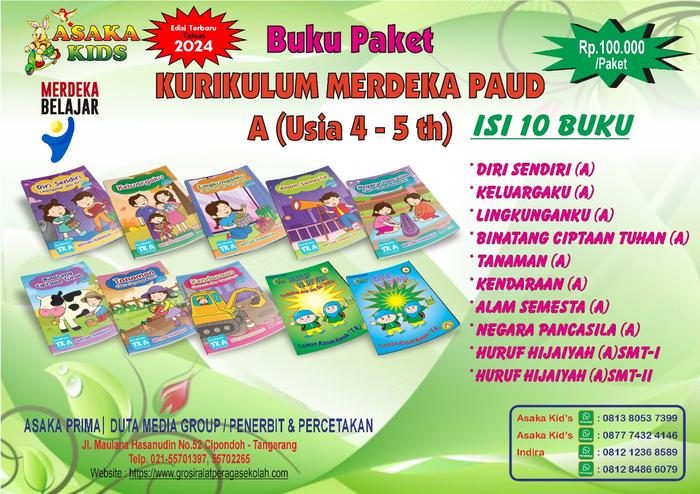 Jual Buku PAUD TK Kurikulum Merdeka (Usia 4-5 Tahun) Lengkap dengan hijaiah - Kota Tangerang ...