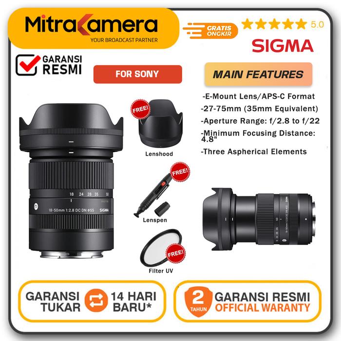 Promo Sigma 18-50mm F2.8 DC DN Contemporary - Lensa Sigma - E MOUNT ...
