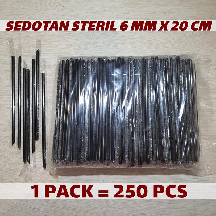 Jual (1 PACK) Sedotan Steril Plastik Diameter 6 mm, Panjang 20 cm ...