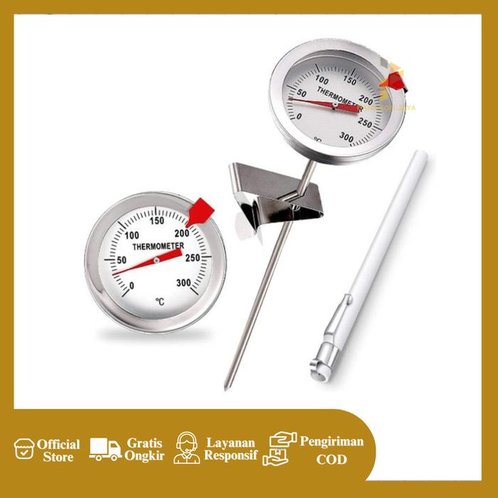 Jual Termometer Analog Thermometer Stainless Jarum Suhu Minyak Oven BBQ ...