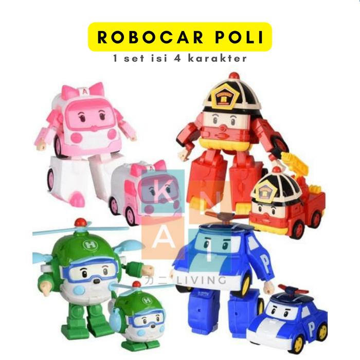 Jual Mainan Robot Robotan Anak Bisa Jadi Mobil dan Robot 1 Set 4 Pcs ...