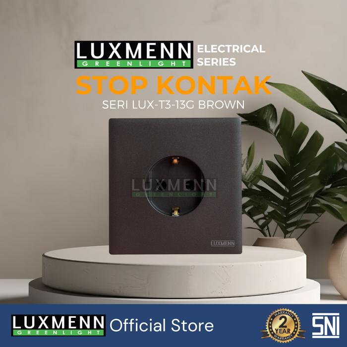 Promo Luxmen Stop Kontak Brown, Seri LUX-T3-13G - Jakarta Utara - Luxmenn Lighting LED | Tokopedia