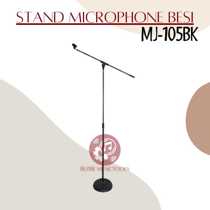 Jual Stand Microphone Panggung Tatakan Bulat Full Besi Hitam With Boom ...