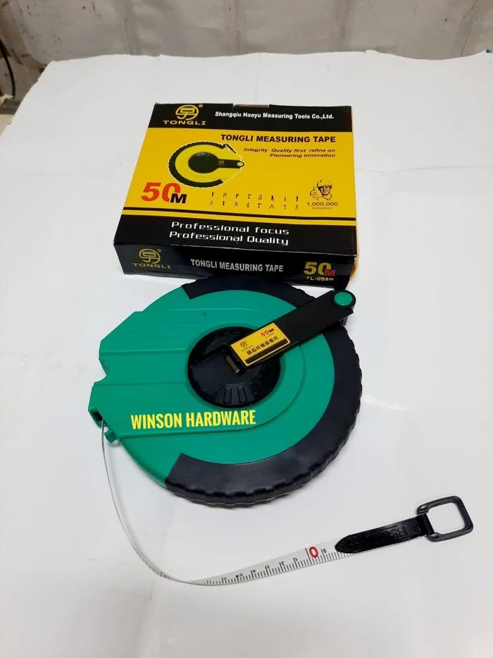 Jual Meteran Rol Fiber Gulung Bulat 50M / Measuring Tape Tanah 50 Meter ...