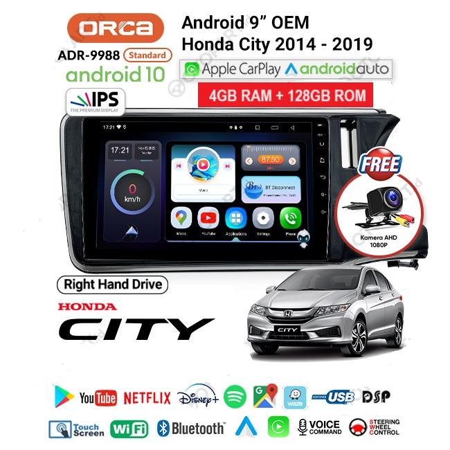 Jual Head Unit Android 9″ inch Orca PRO+ 9988 G2 DVR Honda CITY 2014 ...