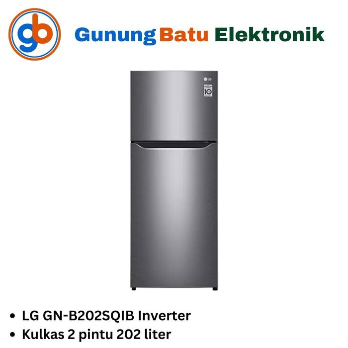 Jual LG Kulkas 2 pintu GN-B202SQIB 202liter Smart Inverter Garansi 10 ...