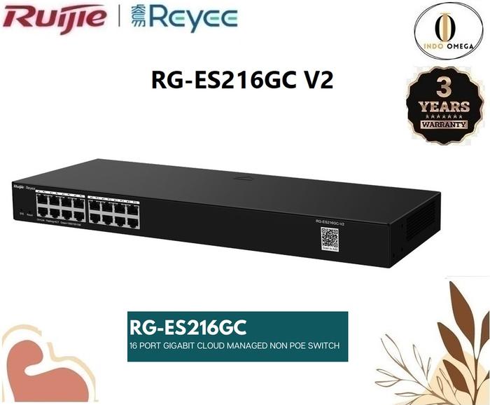 Jual RG-ES216GC-V2 Switch Cloud Manage 16-Port Gigabit Non-PoE ES216 GC ...