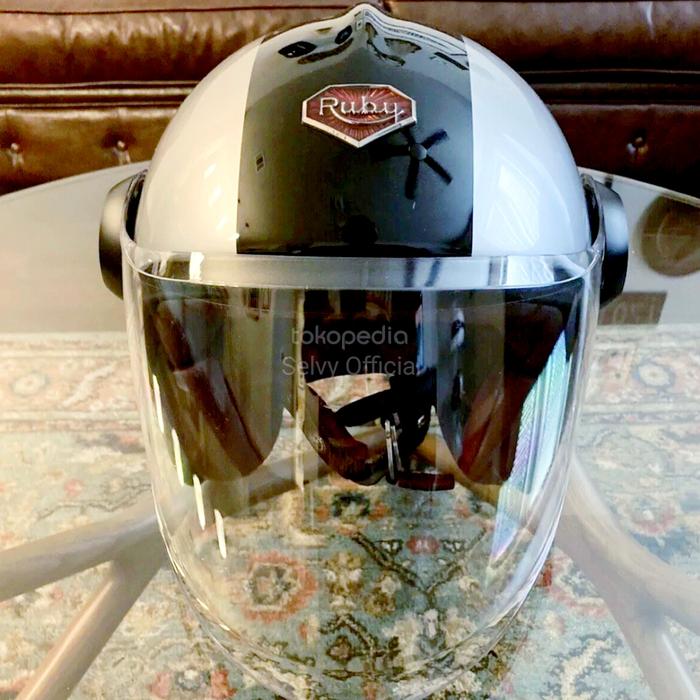 Jual Helm Motor Ruby Pavillon Jet CARBON Helmet Noir Grey Original 100% ...