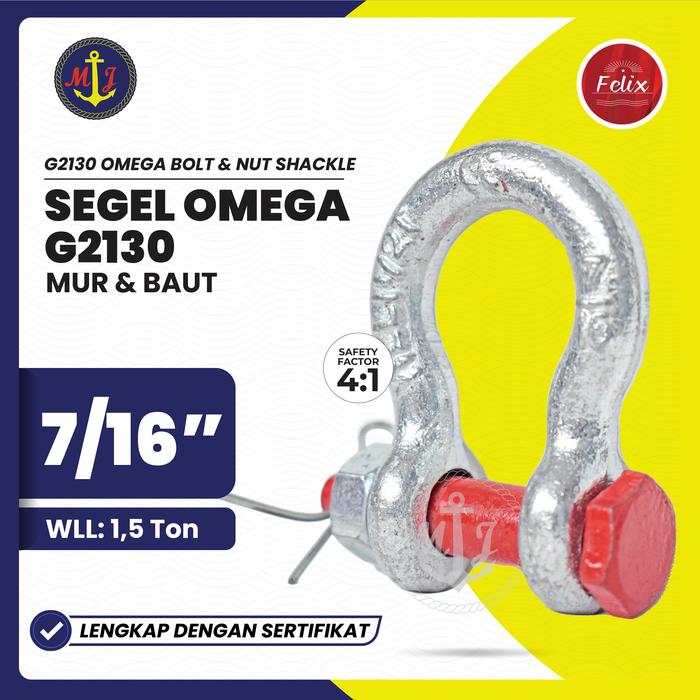 Jual Segel Omega G2130 7/16" (1,5 T) // Segel Shackle Omega Mur Baut ...