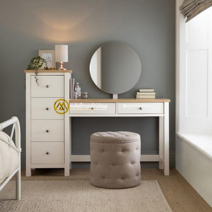 Jual Meja Rias Minimalis Modern Murah,Meja Makeup Murah,Stool Bulat ...