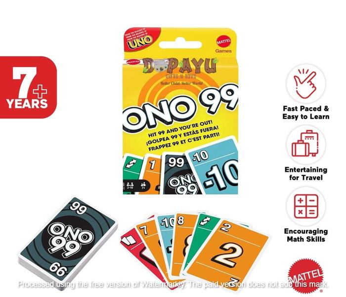 Jual KARTU UNO ONO 99 ORIGINAL Mattel UNO CARD Travel Pack Pasti Asli ...