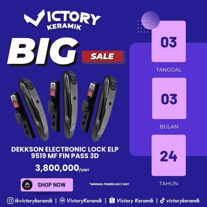 Jual SMART LOCK - DEKKSON ELEKTRONIK LOCK ELP 9519 MF FIN PASS 3D GREY ...