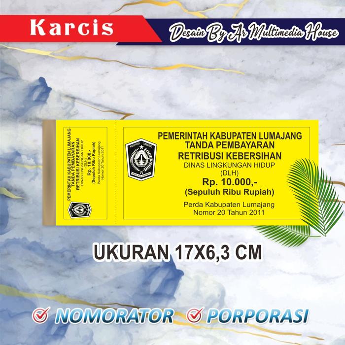 Jual KARCIS TANDA PEMBAYARAN RETRIBUSI KEBERSIHAN SAMPAH - Kab ...