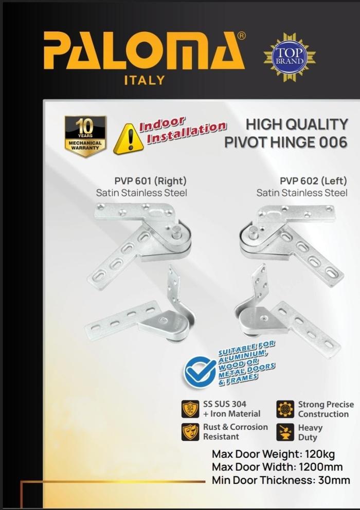 Jual Engsel Pintu PIVOT Tanam Hinge Offset Kiri PALOMA PVP 602 SUS 304 ...