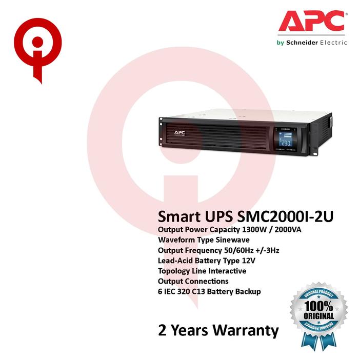 Jual UPS APC SMART UPS 2000VA 1300W SMC2000I-2U RACKMOUNT - Kota ...