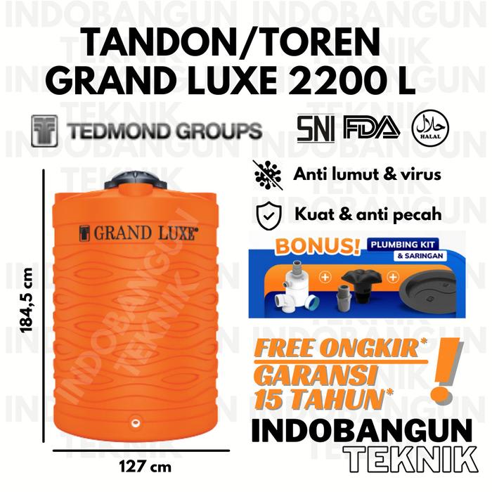 Jual Toren Tangki Tandon Air Grand Luxe 2000 Liter 2200 Liter Anti ...