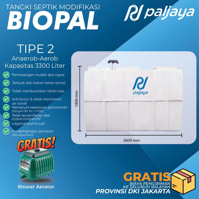 Jual BIOPAL Tangki Septik / Septic Tank TIPE 2 Kapasitas 3300 Liter ...
