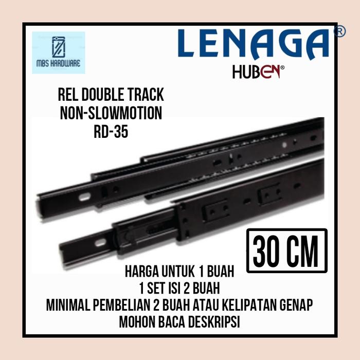 Jual Rel Laci Double Track 30 CM Full Extension LENAGA by HUBEN RD-35 ...