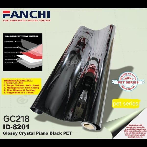 Jual Sticker FANCHI GC218 ID-8201 Glossy Crystal Piano Black PET 152cm /mtr - Jakarta Barat ...