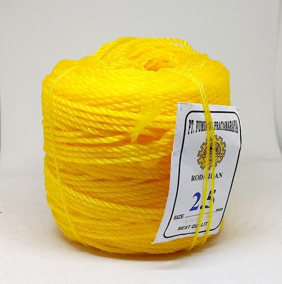 Jual Tali tambang tampar Plastik Nylon Kenur Ukuran 2,5mm - Kuning ...