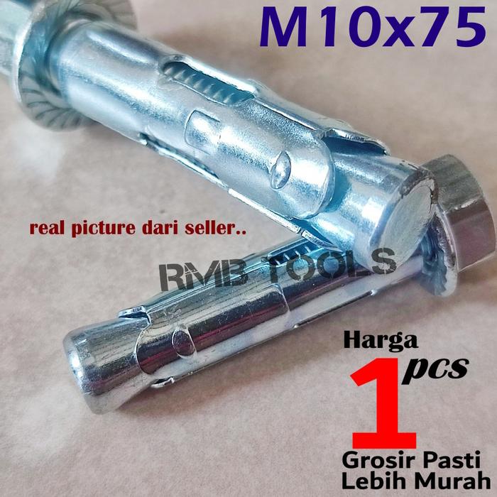 Jual Baut Dynabolt M10x75 Putih Dinabolt Tanam Tembok Bracket Set 10 x ...