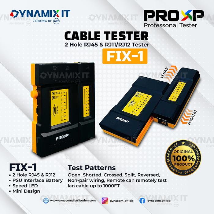 Jual PROXP FIX-1 LAN Cable Tester RJ45 & RJ11 - Network LAN Tester ...