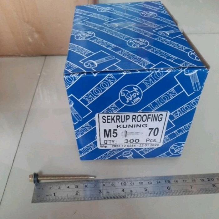 Jual sekrup baut baja ringan roofing atap moon lion original 12 x 70 ...
