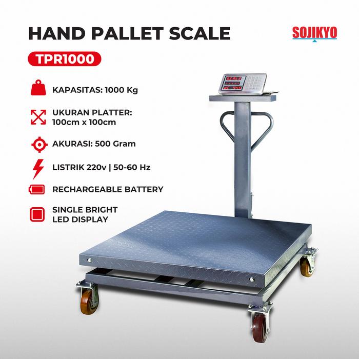 Jual Timbangan Roda Lantai Hand Pallet Scale 1000kg SOJIKYO - Kota ...