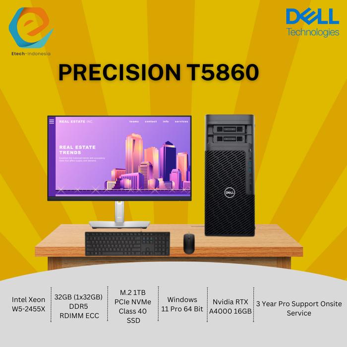 Jual T5860 XEON W5-2455X 32GB 1TB SSD DVDRW RTX A4000 16GB WIN11PRO 3YR ...