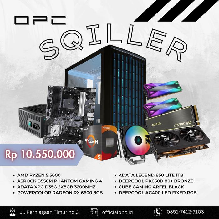 Jual PC RAKITAN GAMING sQiLLER I R5 5600 I RX 6600 8GB I 16GB RAM I 1TB ...