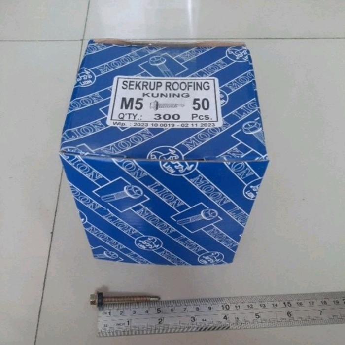 Jual sekrup baut baja ringan untuk atap moon lion original kuning 12 x ...