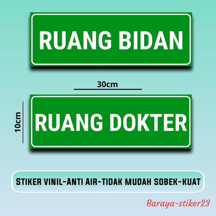 Jual Stiker ruang bidan stiker tulisan ruang dokter, stiker klinik ...