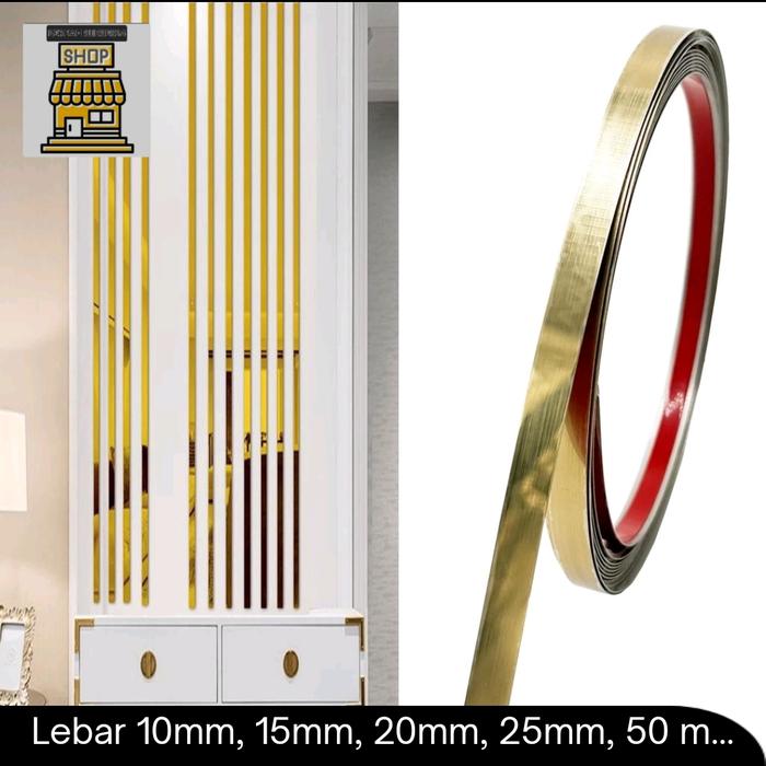 Jual Plat Strip List Gold Mirror / List Interior Stainless Huben 3 ...