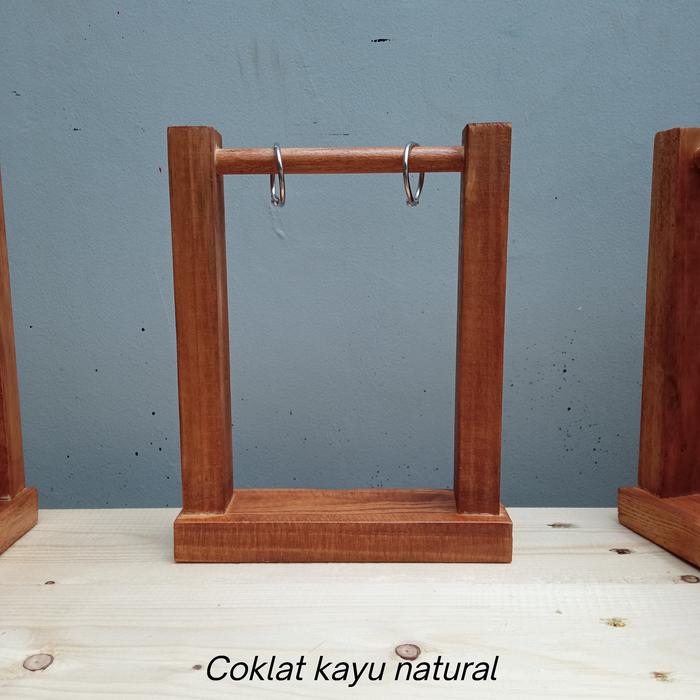 Jual Stand menu meja /card holder/nomer meja kayu / tend card A6/A5 ...