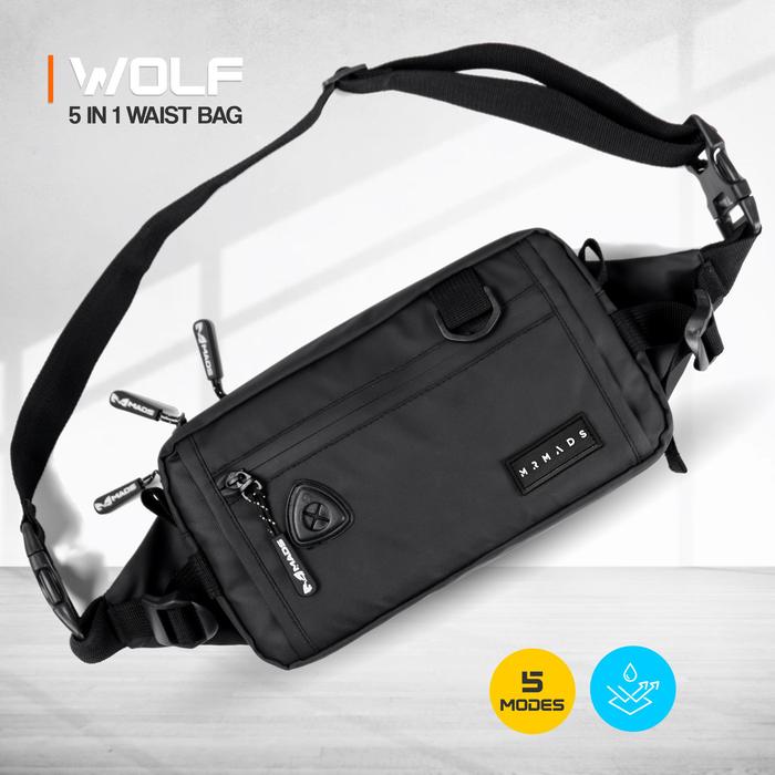 Promo Mr Mads Waist Bag WOLF ShoulderBag SlingBag HandBag ChestBag 5in1 ...