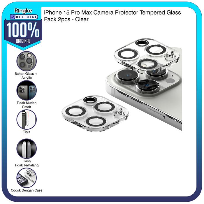 Promo Ringke iPhone 15 Pro Max Camera Protector Tempered Glass Pack ...