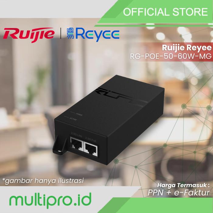 Jual Ruijie RG-POE-50-60W-MG 1-Port PoE Injector (2500Base-T, 50 V, 60 ...