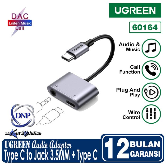 Jual UGREEN Audio Adapter Converter Splitter Type C to Type C + Jack 3 ...