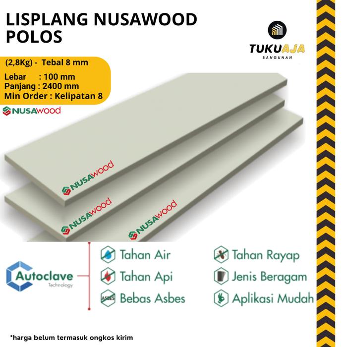 Jual LISPLANG NUSAWOOD 2400mm x 100mm x 8mm Polos LisPlank Woodplank ...